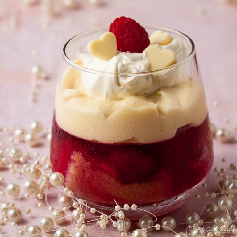 Raspberry & White Chocolate Mini Trifles | Only Crumbs Remain