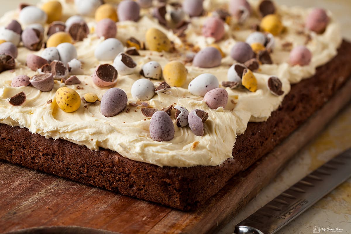 Easy Easter Chocolate Tray Bake | Only Crumbs Remain