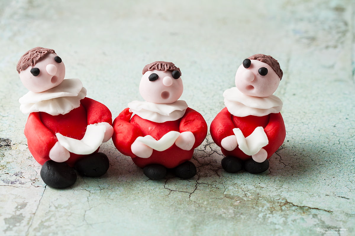 Easy Fondant Christmas Choir Boy Cake Decorations | Only Crumbs Remain
